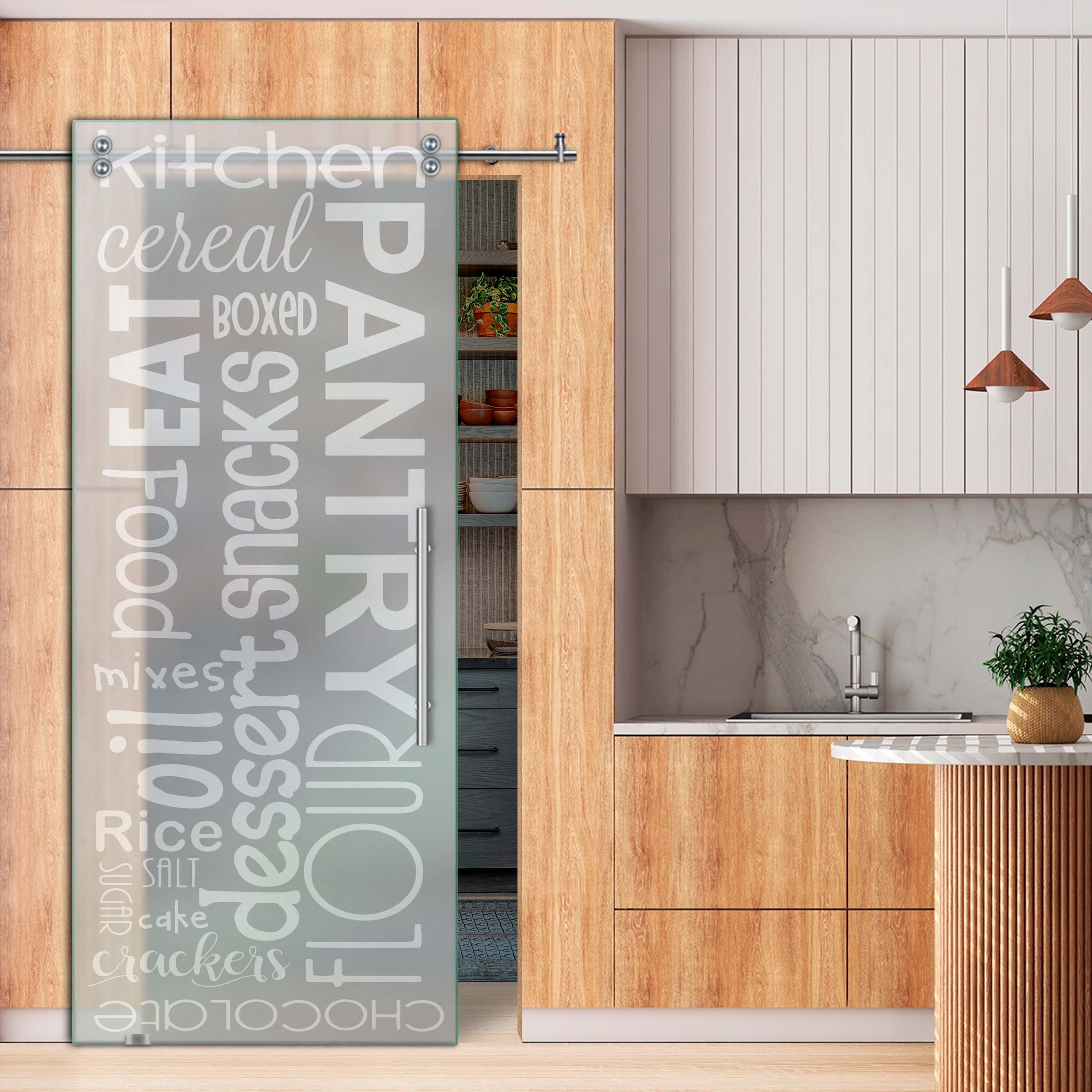 Sliding Glass Pantry Door V2000, 34"x81" - Contemporary - Interior ...