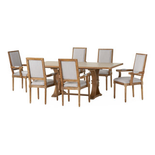Ashlyn French Country Wood 7-Piece Expandable Dining Set - French ...