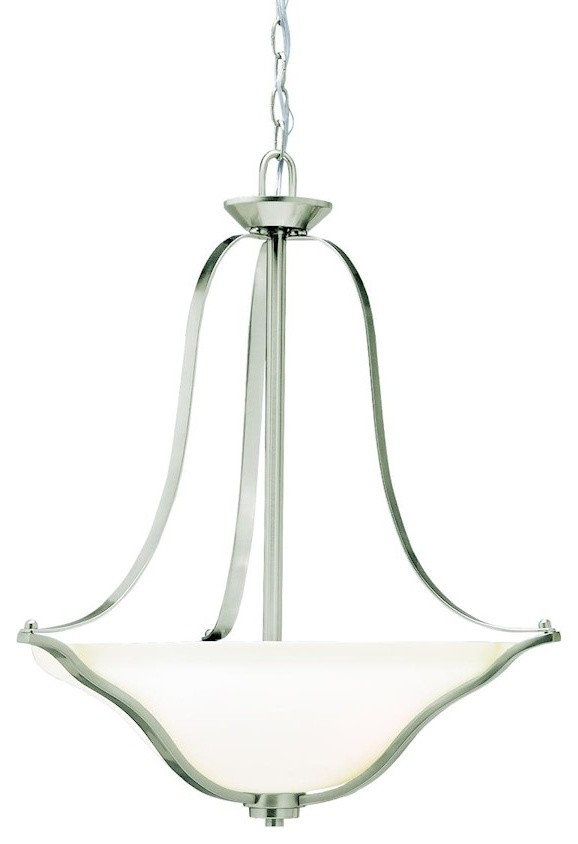 3384L16 Langford 3-Light 22" LED Inverted Pendant, Brushed Nickel ...