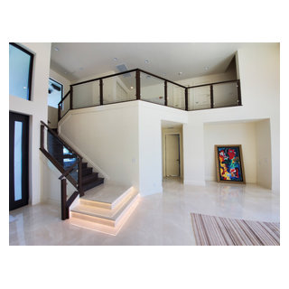 Boca Raton - Glass Railing with Wood - Modern - Staircase - Miami - by ...