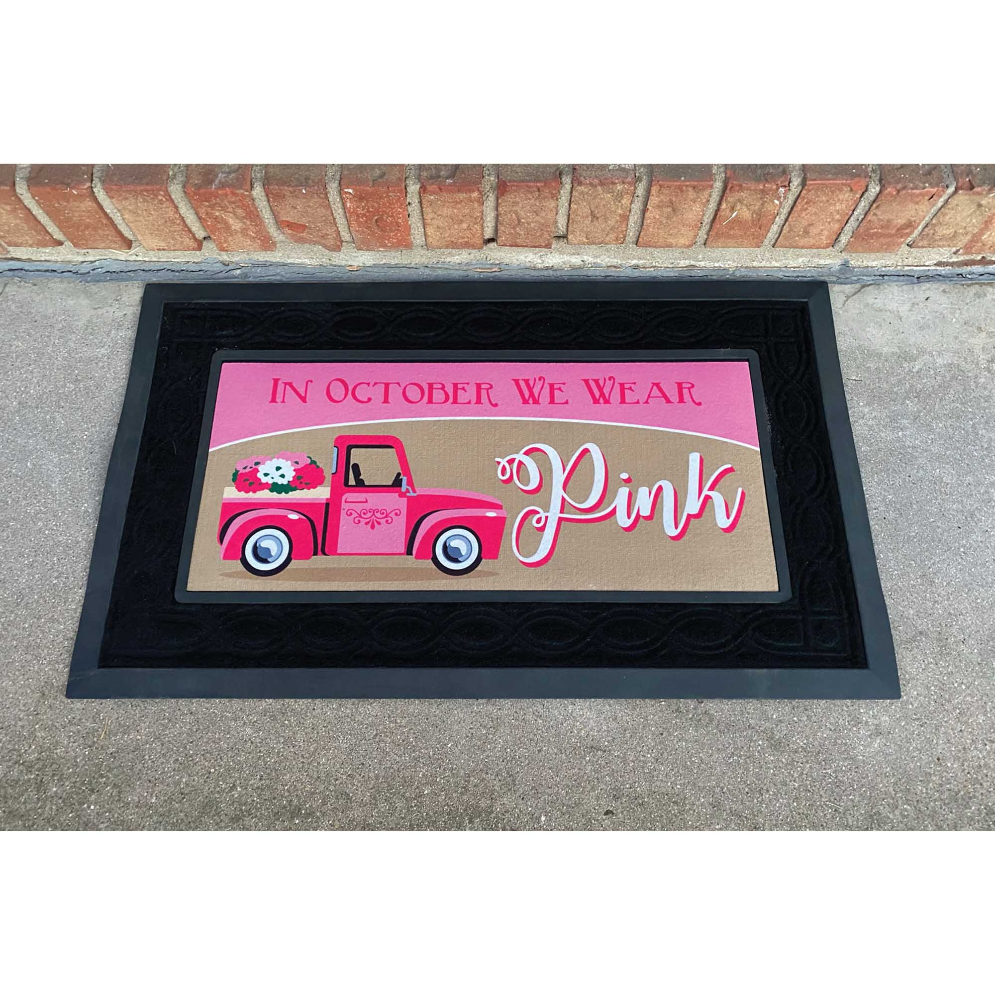 Doormat Insert, Pink Fall Truck - Contemporary - Doormats - by New and ...