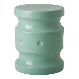Spindle Stool, Light Teal, 14"x14"x18" - Contemporary - Accent And ...