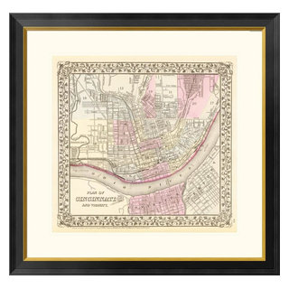 "Cincinnati, Ohio, 1880" Framed Print by Samuel Augustus Mitchell, 26 ...