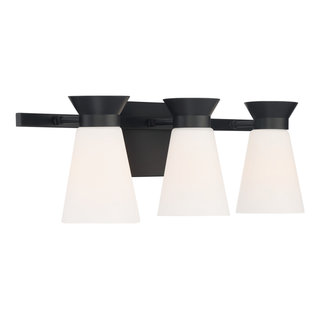 Caleta Three Light Vanity, Black - Transitional - Bathroom Vanity ...