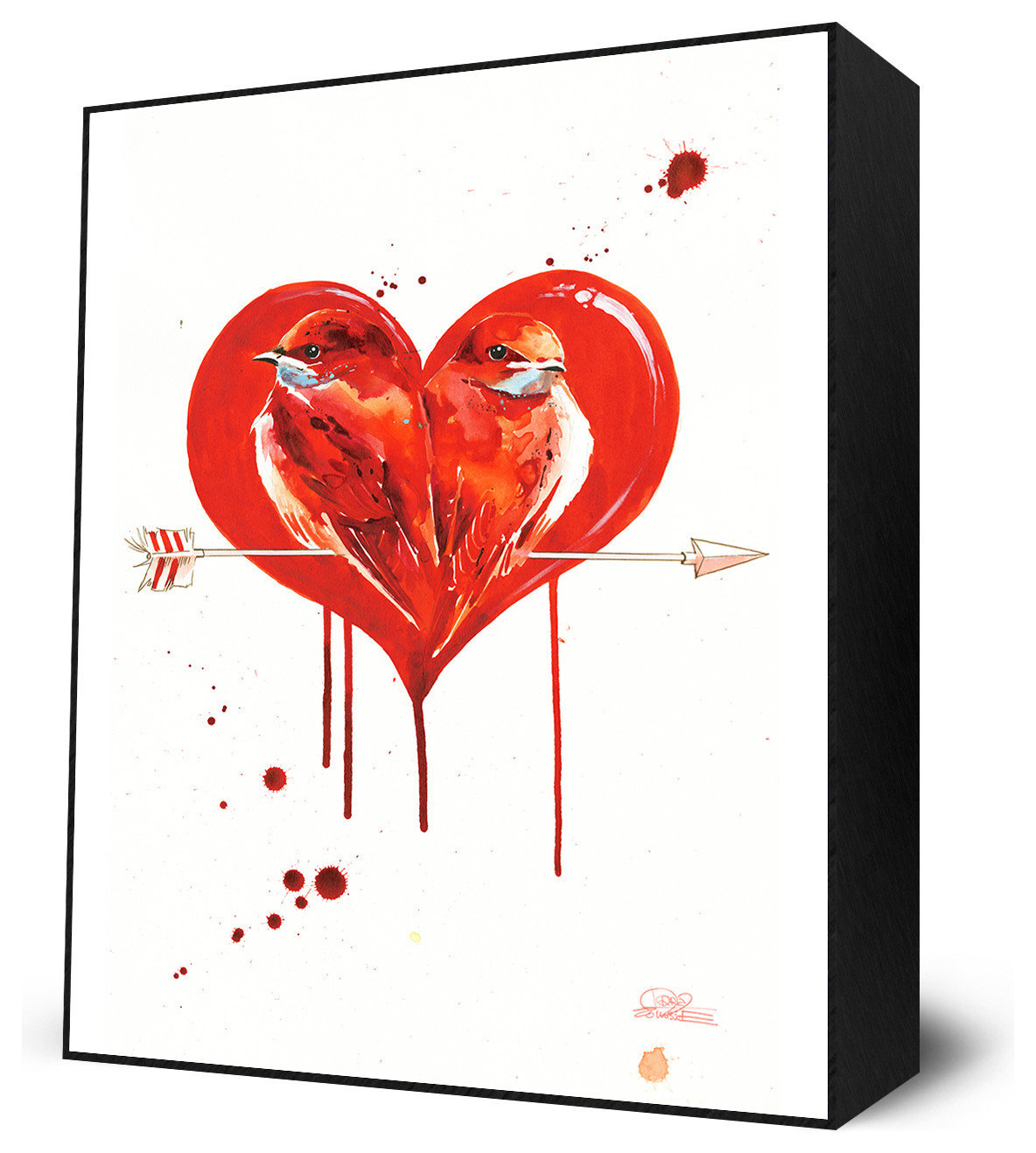 Love Birds Mini Art Block by Lora Zombie - Contemporary - Prints And ...