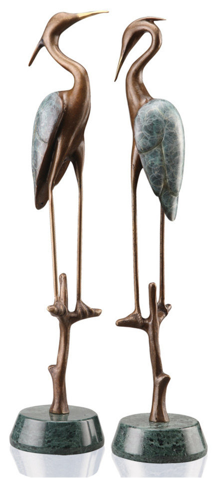 Wetlands Crane Statue by SPI Home, 2-Piece Set - Beach Style ...