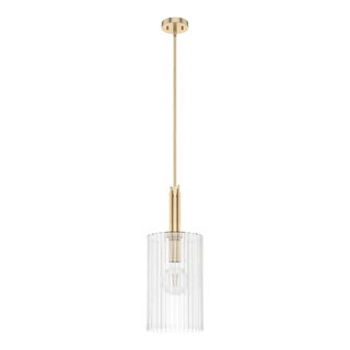 Gatz Alturas Gold, Ribbed Glass 1-Light Pendant - Transitional ...