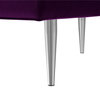 53" Purple And Silver Upholstered Velvet Bench - Midcentury ...
