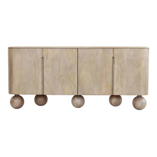 Kenzo Globe Sideboard Solid Mango Wood Sphere Legs - Traditional ...