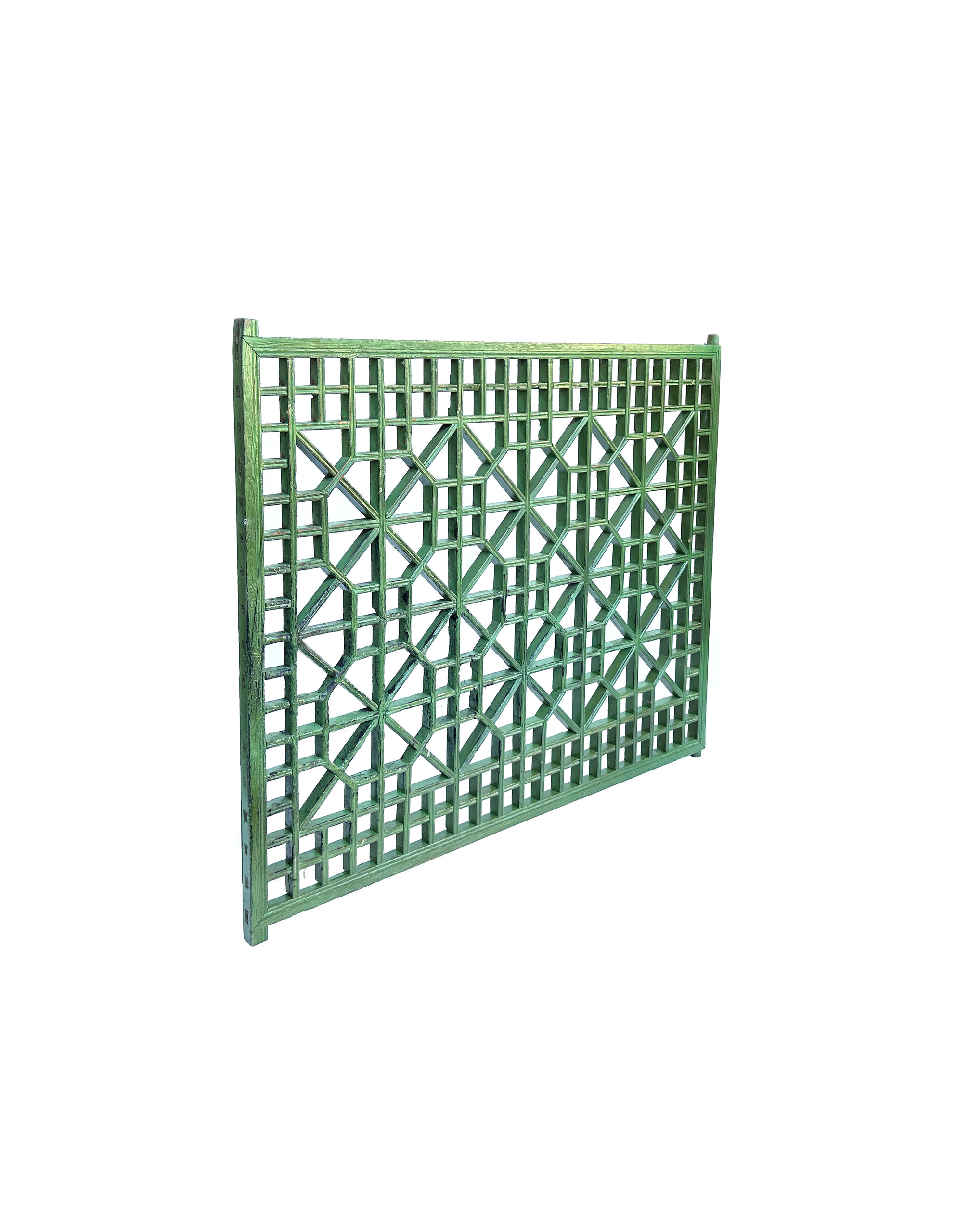 Vintage Rustic Bright Green Grid Geometric Wood Wall Panel - Rustic ...