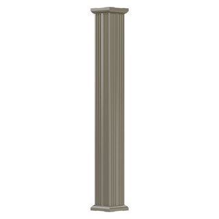 3" x 8' Endura-Aluminum Column, Square Shaft, Gloss White Finish, 4 ...