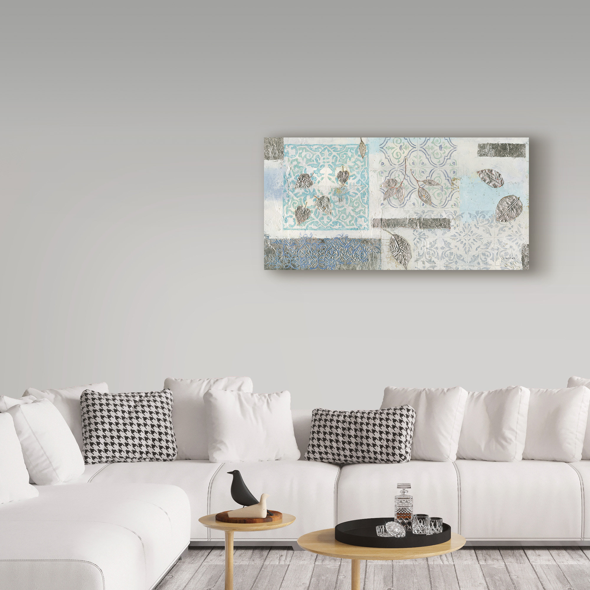 James Wiens 'Gracefully Blue V' Canvas Art, 10"x19" - Contemporary ...