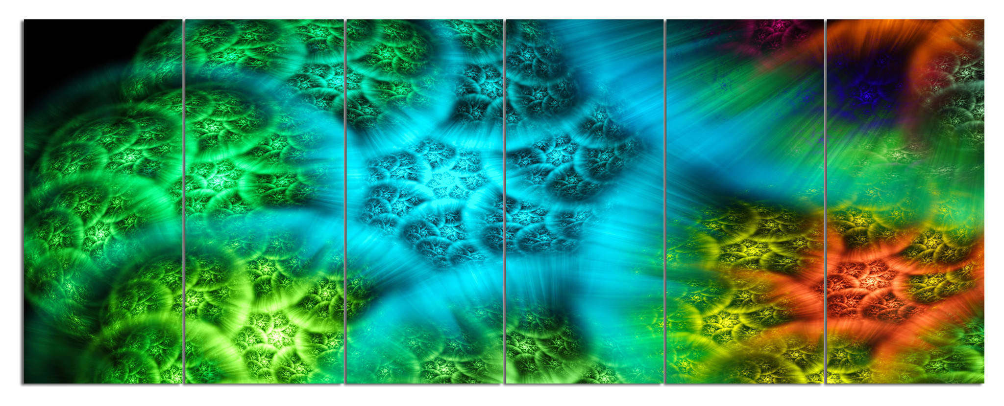 Biblical Sky with Green Clouds, Multipanel Abstract Wall Art Canvas, 70 ...