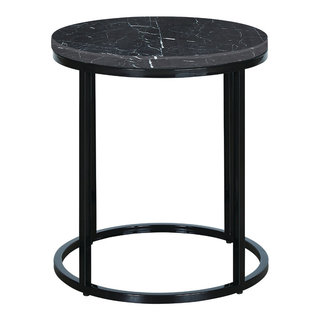 Palliser Furniture, Julien Round End Table, Black Base, Black Marble ...