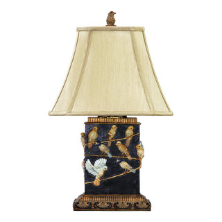 93-530 Birds On Branch Table Lamp, Black - Traditional - Table Lamps ...