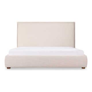 Luzon Tall Headboard Wheat Queen Bed, 70W x 88.5D x 55H - Transitional ...
