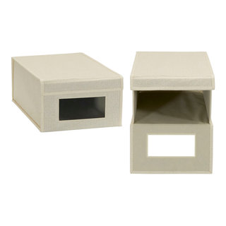 Small Drop Front Shoe Box 2 Pack, Large - Transitional - Shoe Storage ...