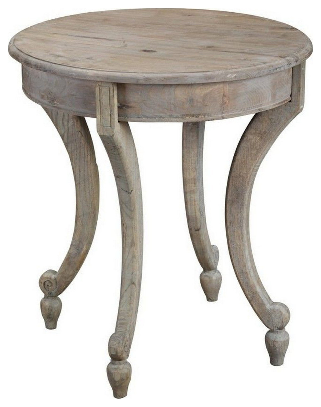 Benzara BM239677 Wooden Side Table With Scrolled Legs & Turnip feet ...