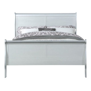 ACME Louis Philippe Eastern King Bed, Platinum - Traditional - Sleigh ...