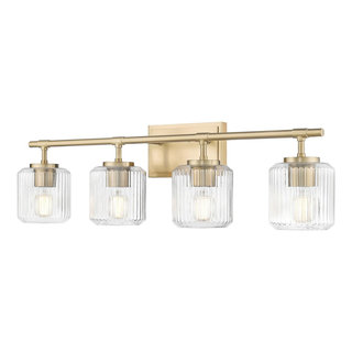 Landon 4 Light Bathroom Vanity Light, Modern Gold - Transitional ...