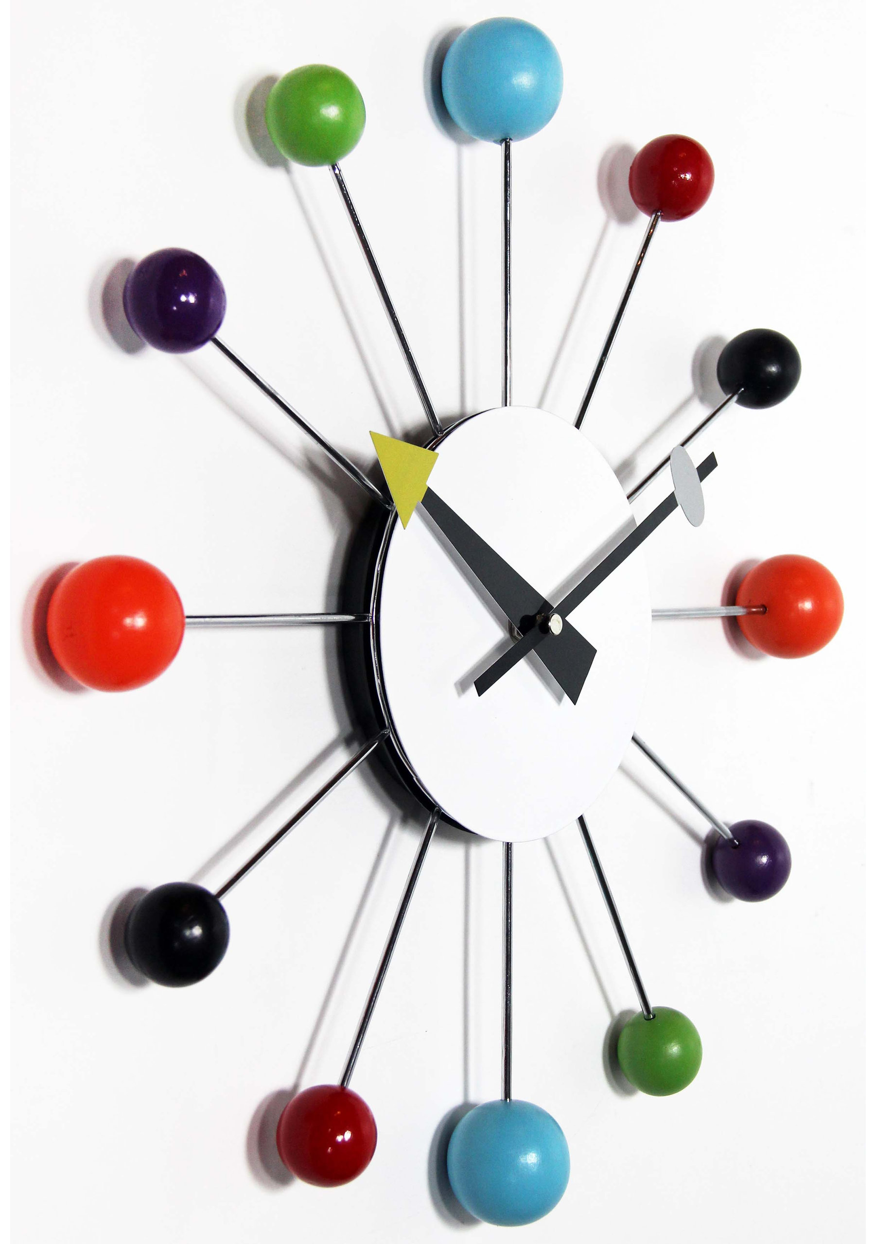 Orb Spoke 15" Mid-Century Modern Wall Clock - Multicolor - Midcentury ...