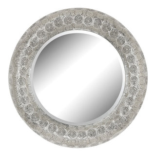 Embossed Metal Frame Frame Mirror - Traditional - Wall Mirrors - by ...