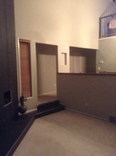 Triangle shaped living room