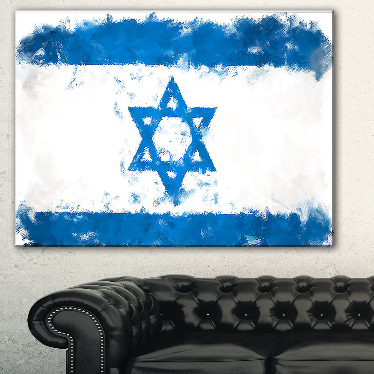 "Israel Flag Illustration" Flag Painting Canvas Print, 40"x20 ...