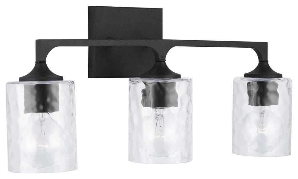Capital Lighting Clint 3-Light Vanity Light 137331BI-486, Black Iron ...