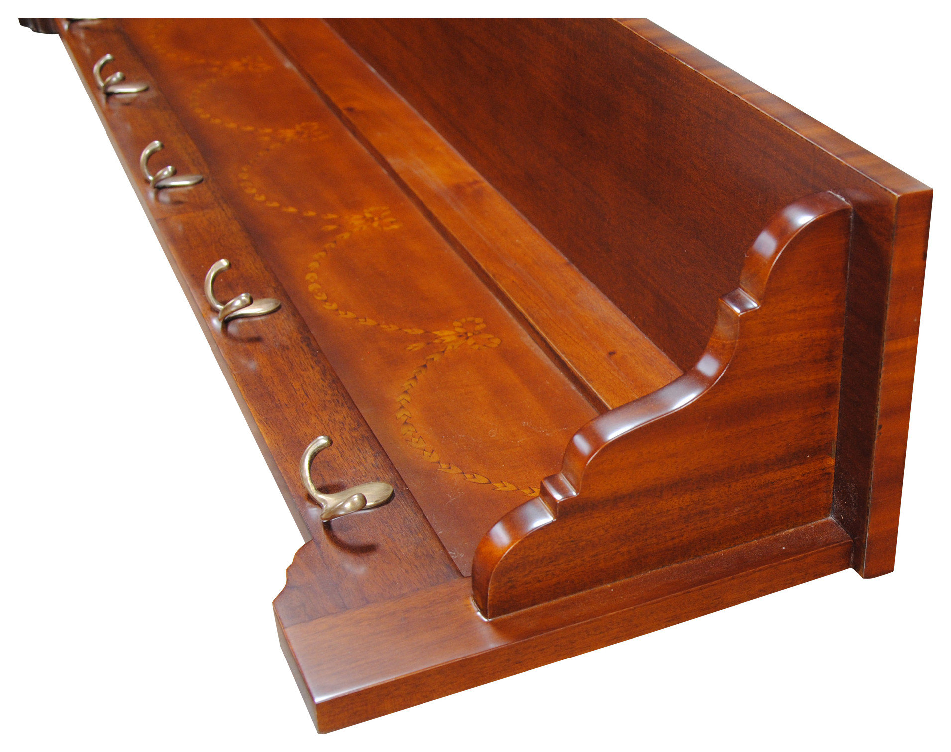 NSI204 Mahogany Coat Rack Shelf - Traditional - Coatracks And Umbrella ...