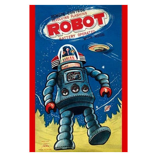 Remote Control Revolving Flashing Robot, 20" x 30" - Contemporary ...