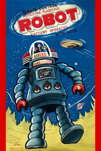 Remote Control Revolving Flashing Robot, 20" x 30" - Contemporary ...