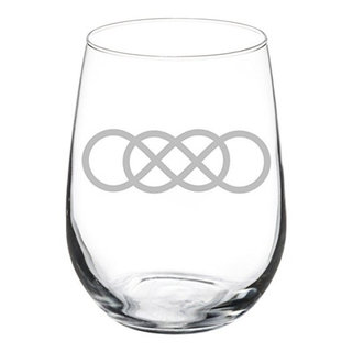 Wine Glass Goblet Double Infinity, 17 Oz Stemless - Contemporary - Wine ...