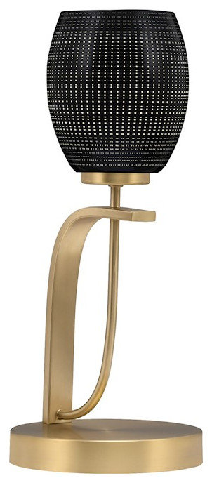 Toltec Cavella Accent Lamp, New Age Brass, 5" Black Matrix Glass, 39 ...