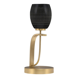 Toltec Cavella Accent Lamp, New Age Brass, 5" Black Matrix Glass, 39 ...