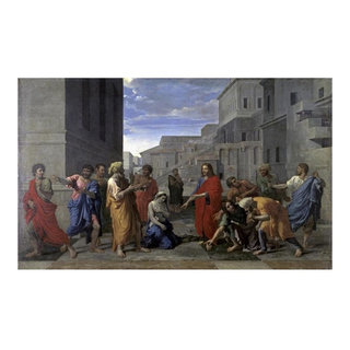 "Christ and the Woman Taken in Adultery" Paper Print by Nicolas Poussin ...