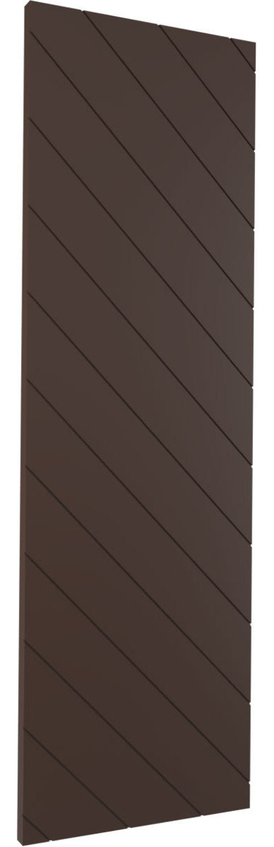 True Fit PVC Diagonal Slat Modern Style Fixed Mount Shutters, 18"W x 77 ...