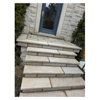Replacement Of Old Impaired Stone To New Masonry Stone Porch & Step ...