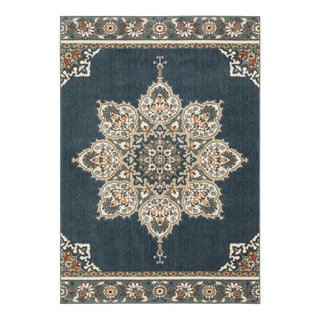 Farren Floral Medallion Area Rug, 2'3"x7'3" - Traditional - Hall And ...