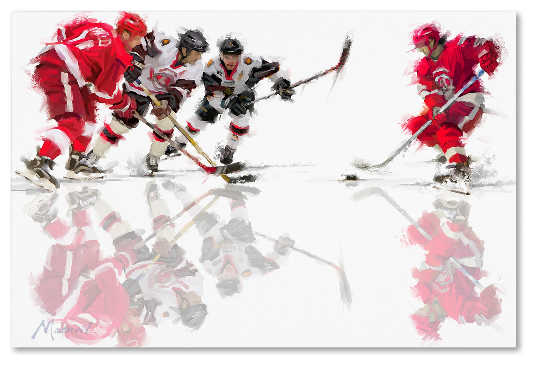 The Macneil Studio 'Ice Hockey' Canvas Art, 19"x12" - Contemporary ...