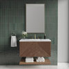 36" Modern Chestnut Floating Single Bath Vanity Solid Surface, James ...