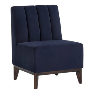 Rayan Modular Banquette, Single Seat, Abbington Navy - Contemporary ...