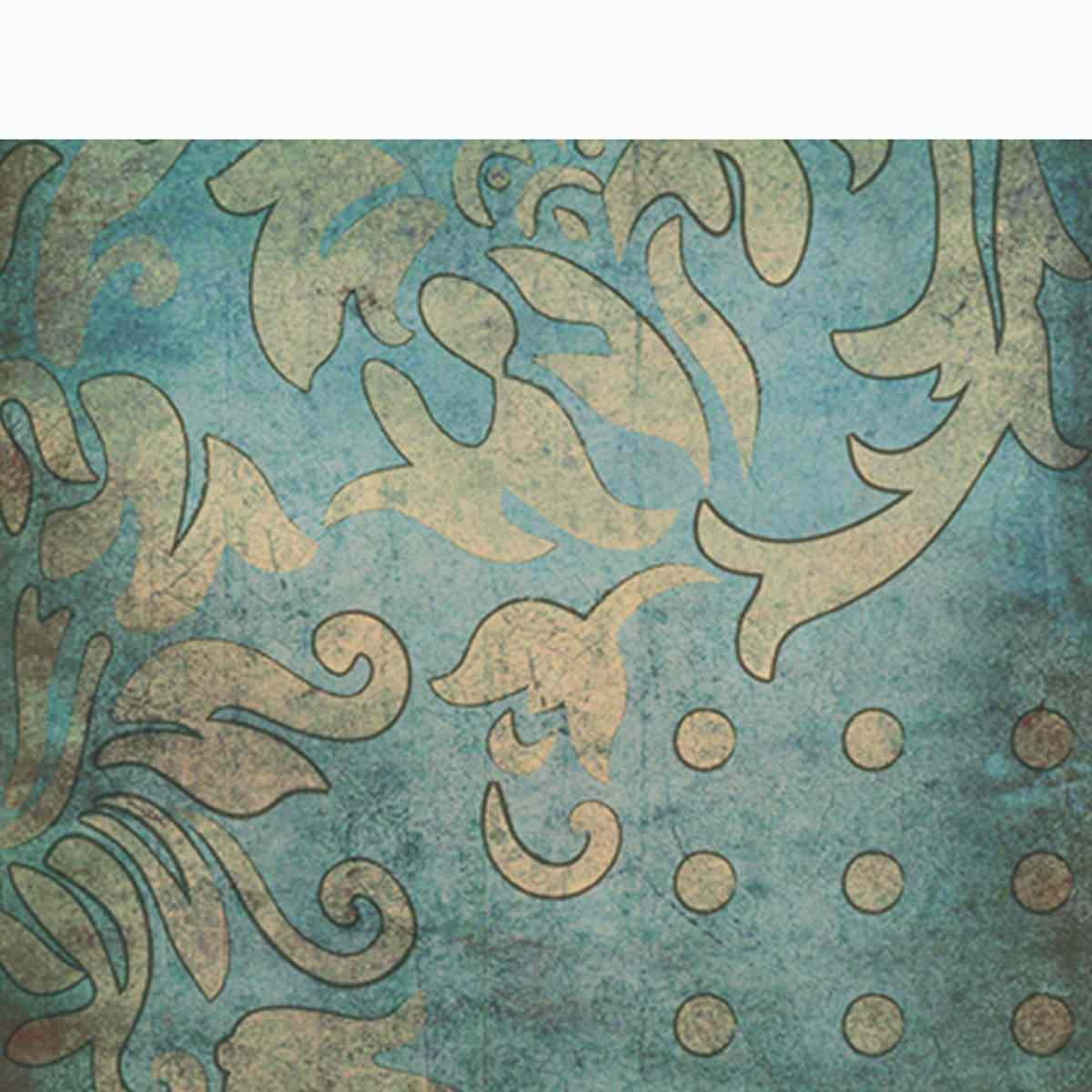 Rectangle Canvas Wall Art with Filigree and Circular Pattern Blue and ...