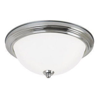 Chrome Two Light Flush Mount from the Geary Collection, 6.000 ...