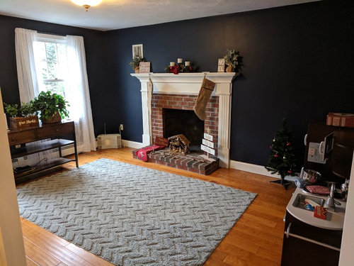 Furniture color for dark blue sitting room?