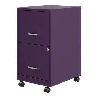 UrbanPro 18" 2-Drawer Mobile Metal Vertical File Cabinet in Midnight ...
