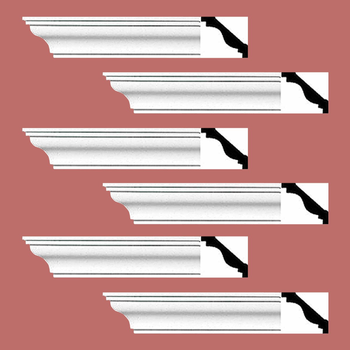 Cornice White Urethane Pleasance Simple Design 6 Pieces Totaling 576 ...