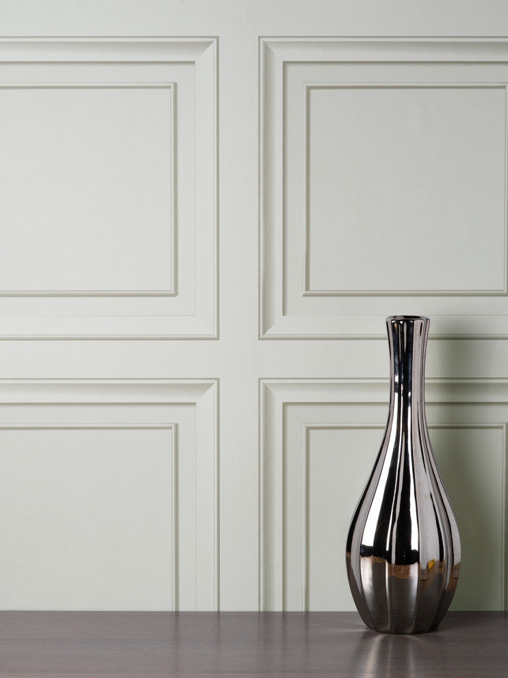 Distinctive Grey Square Panel Wallpaper, Bolt - Transitional ...