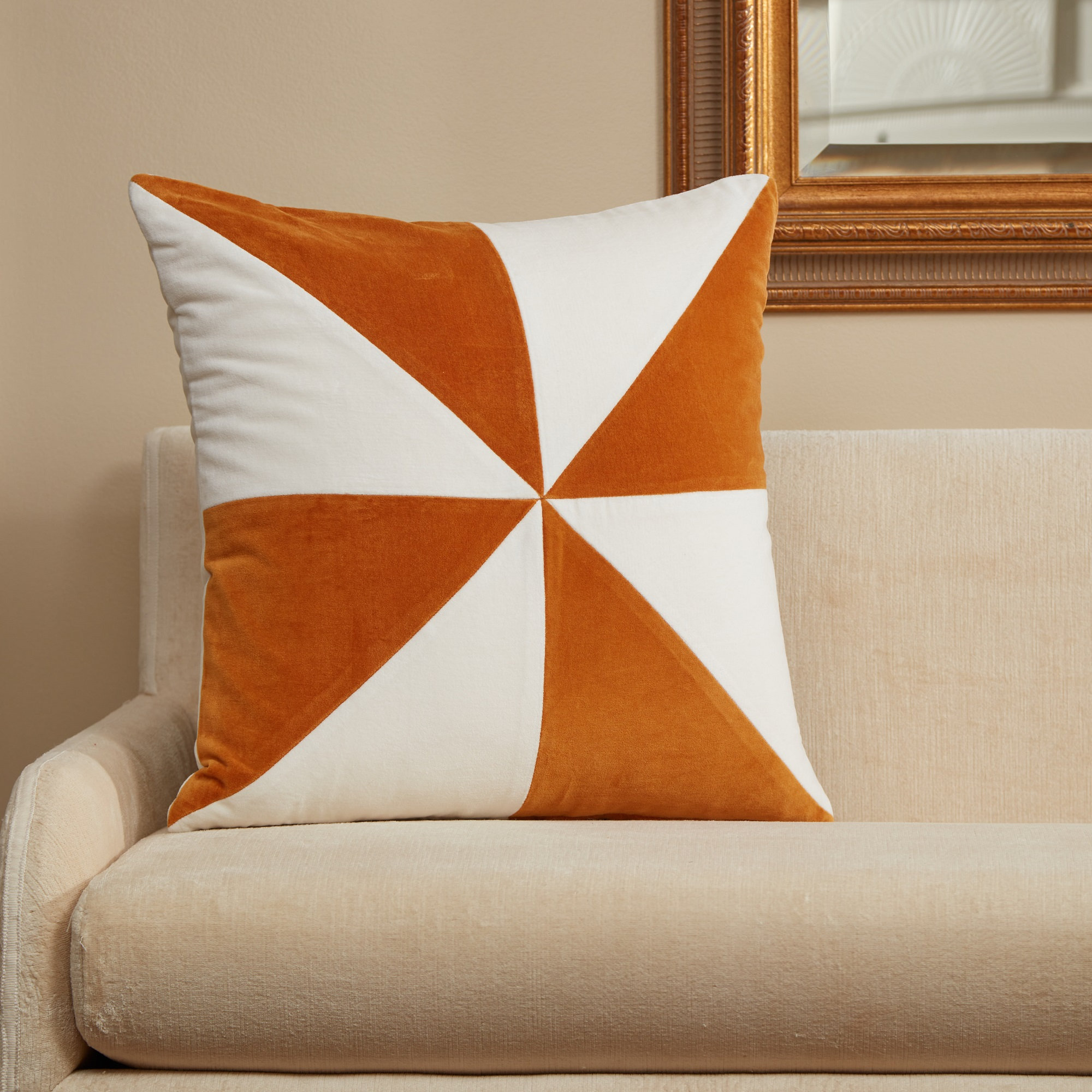 Pinwheel - Gold/Ivory Pillow - Contemporary - Decorative Pillows - by ...