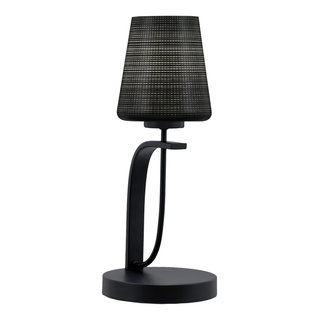 Cavella 1 Light Accent Lamp, Matte Black Finish, 6" Black Matrix Glass ...